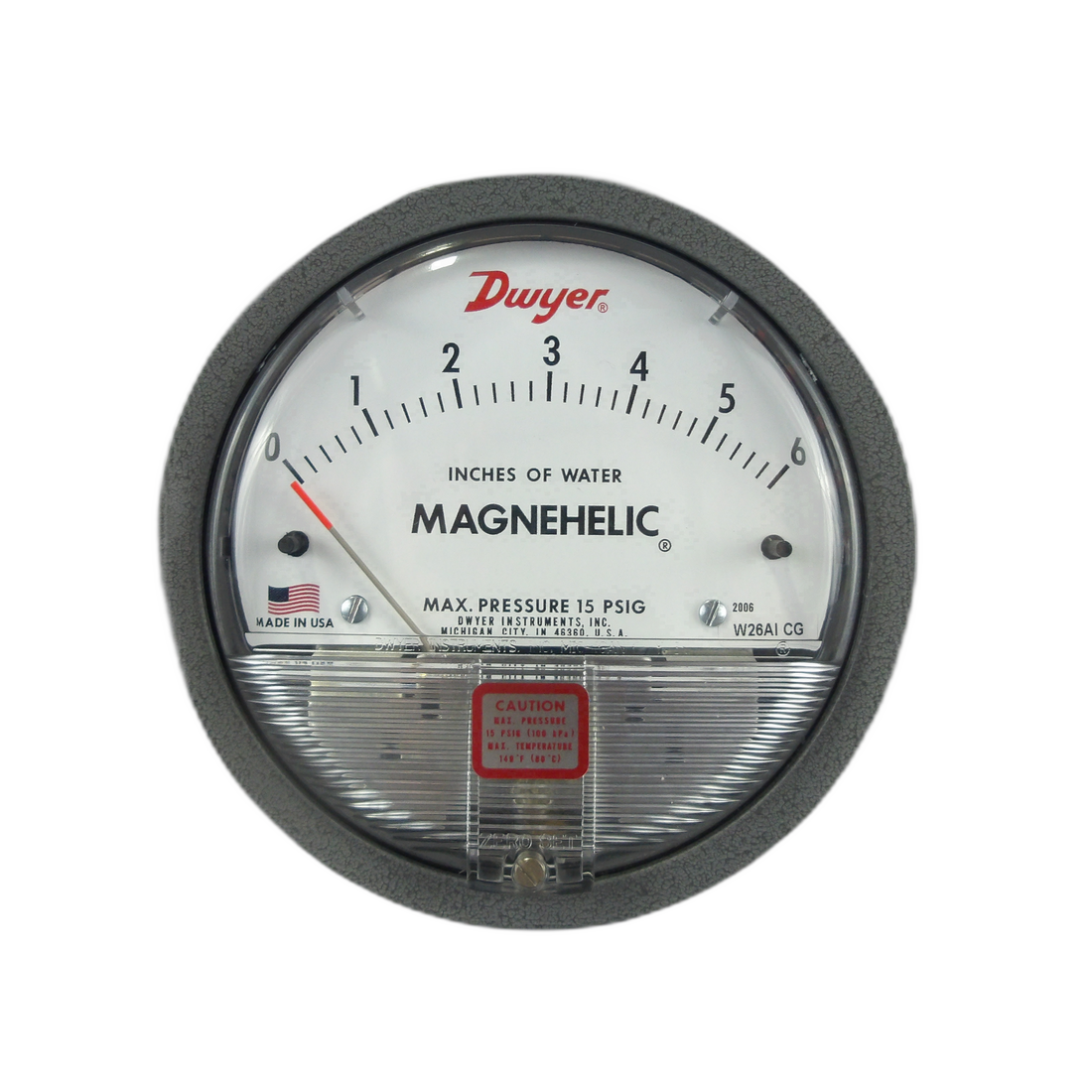 Differential Pressure, Magnehelic, Gauge 0-6" WC